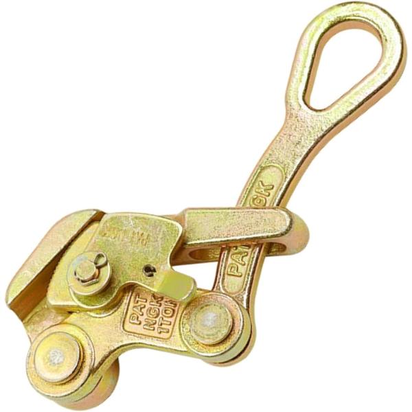 バリエーションコード : 2BJ2OYISIW電設での電線や通信ケーブル、農園での張線、トラック荷台のワイヤの荷締めなど張線器やラチェットなどと合わせてご利用いただく掴線器となります。電設や配線通しを行う際、通線ワイヤーを使ってワイヤーやロ...