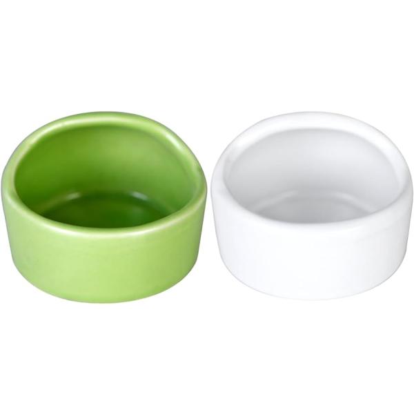 バリエーションコード : 2B2GK846I1陶器のミニフードボウル、2個セットです。ケージなどに取り付け可能な陶器の餌入れ、水入れです。陶器なのでかじられても削れません。ハムスターやウサギ、小鳥などお使いいただけます。陶器なので洗いやすく...