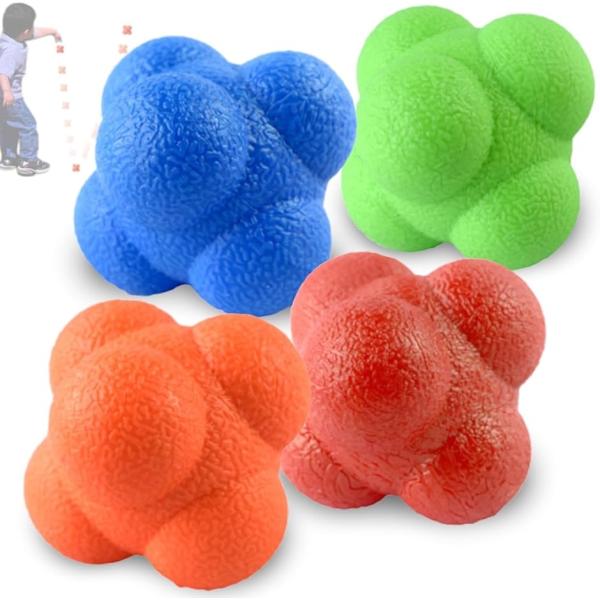 バリエーションコード : 2BJ4X58R1Qバウンドが予測できないリアクションボール4個セットです。地面に向かって投げるとバウンドする方向が予測しにくいので反射神経や動体視力を鍛えることができます。6個の突起部分があるので投げ方によってい...