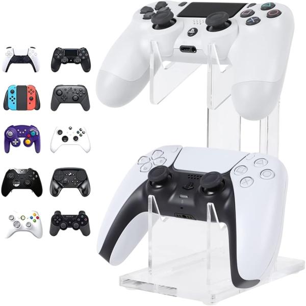 バリエーションコード : 2BJYYRNTQ4「美しいコントローラースタンド」2台収納可能なスタンドでコントローラーをお洒落なインテリアに。整理とデザイン性を両立した収納ラック。「各種コントローラー対応」PS5，PS4，Switch プロコ...