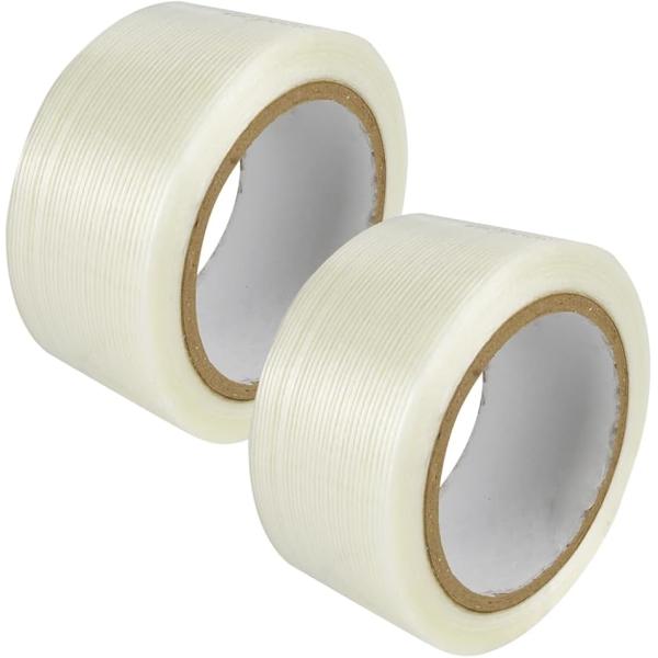 全体にグラスファイバー(ガラス繊維)が入っており、手では簡単にカットできない強度の高さが特徴の補強テープです。家庭用から業務用まで幅広いシーンでお使いいただける、全長約25mの大容量サイズを2個セットでお届けします。耐久性に優れた補強テープ...