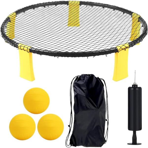 バリエーションコード : 2BJDUJQL9Rラウンドネット（スパイクボール）とは、２対２の４人で行い、中央に置いたネットにボールを打ち合うスポーツです。ラウンドネット、ボール３個、空気入れ、専用バッグが付属します。「ルールが簡単」自分のチ...