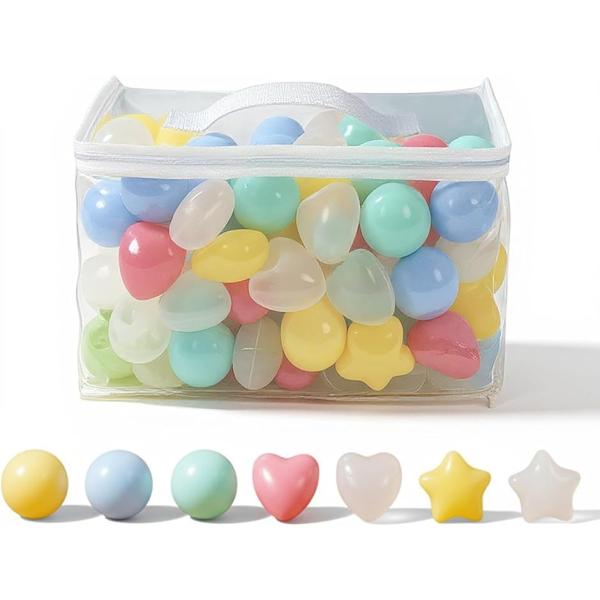 バリエーションコード : 2B4LOD2WHG「赤ちゃんが安心して遊べるボール」丸形カラーボールは直径5.5cm、ハート形・星形カラーボールは直径6cmなので赤ちゃんの小さな手でも握りやすい大きさです。また口に入れることができない大きさなの...