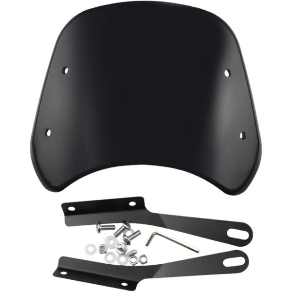 バリエーションコード : 2BJGU5TI9S汎用タイプ バイク用 オートバイ用 ブラック 無地 ウインドスクリーン 風除け 取り付け金具付「各種対策に便利」運転時の防風・防寒、飛び石・跳ね石などの防護対策におすすめ。空気の流れをコントロー...