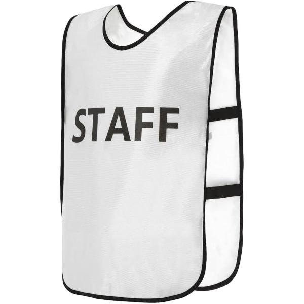 バリエーションコード : 2BJGFSOQF2「各種イベントに最適」大会運営、ボランティア、防災訓練、駐車場整理など幅広い用途で活躍します。男女兼用フリーサイズなので、いろいろな方が使用可能なSTAFFビブス10枚セットです。「抜群の視認性...