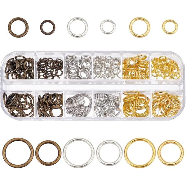 4サイズのリング：6mm（90個）、8mm（90個）、10mm（60個）、12mm（45個）の4サイズ、1〜1.2mmの太さのリングが285個セットになっています。豊富な数量とバリエーションからお選びいただけます。3色のカラーバリエーション...