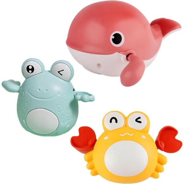 バリエーションコード : 2BJL1R1U5Lお風呂での楽しい水遊びをさらに盛り上げる、子供たちに大人気のお風呂おもちゃが登場しました。「泳げるゼンマイ仕掛け 生き物3点セット」は、クジラ、カエル、そしてカニの3点セットで、お子様がお風呂で...