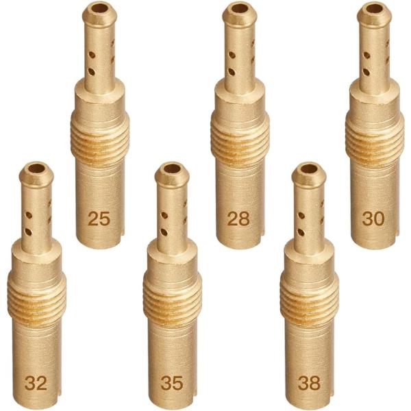 「パイロットジェットの番数」ジェットの番数には #25#28#30#32#35#38各1コ入り(6pcs)「 PWK28/PE24用 サイズ」(ケーヒンPWK28/PE24用) 直径5mmx高さ28mm。「ケーヒン ジェットセット 適合キャ...