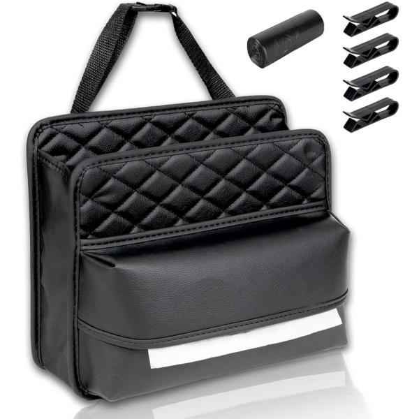 「商品概要」本商品の基本機能はシートバックポケットとティッシュケースですが、付属のゴミ袋を装着することでゴミ箱にも使える3WAYスタイルを実現しました。シートバックポケット利用では、ペットボトルをはじめ書籍やタブレット収納するのに最適で、車...