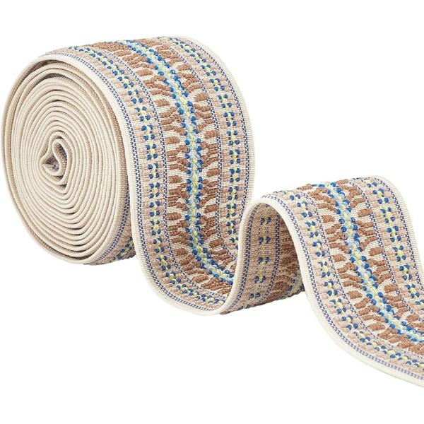 バリエーションコード : 2BJCO9G4J0サイズ詳細：幅約50mm、厚さ2mm、2.5ヤード（約2.2m）/バッグ。ボヘミアンスタイル：ゴムバンドにはボヘミアンパターンが刺繍されており、作品をより魅力的にすることができます。高い品質：弾...