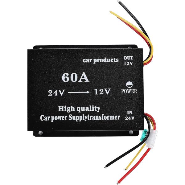 最大出力電流：最大60A　外付けヒューズ：20A 入力電圧：DC24V　出力電圧：DC12V　サイズ（約）：160mmx135mmx43mm生産ロットによって画像にある表記と違う事があります。メイン画像のような配線がないタイプに仕様が変更さ...