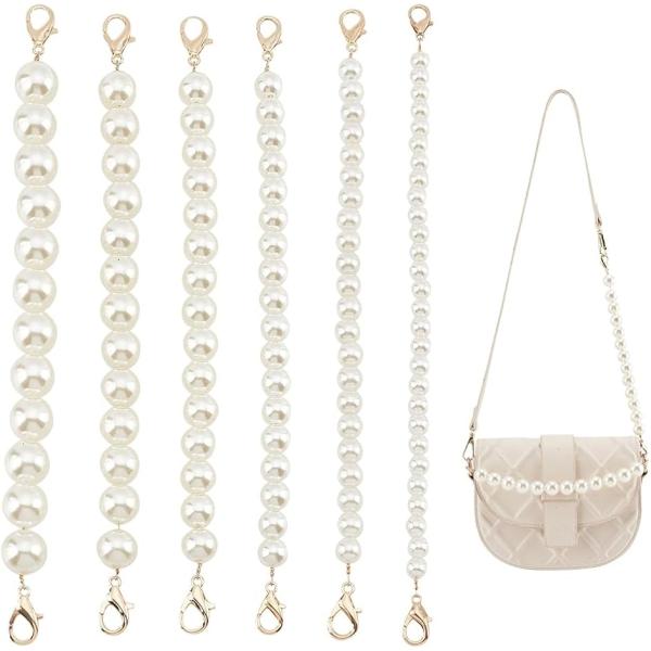 エレガントなデザイン：様々なサイズの模造真珠を素材にしたハンドバッグチェーンです。長さは同じですが、真珠の大きなの違いがバッグチェーンに異なる雰囲気を与えます。スタイリッシュまたはエレガントに、お客様のニーズに余裕で応えます。サイズ詳細：本...