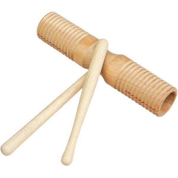 ・叩き方で様々な音階を奏でることができます。・軽量な木製デザインでギロのような形状なので、叩くだけでなく擦っても遊べます。・音楽教育や家庭での遊びにも最適です。