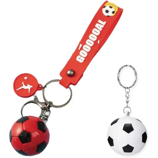 バリエーションコード : 2BJWYKXFS0サッカーグッズなどに付けてもお洒落なサッカーデザインのキーホルダーセット。キーホルダー キーリング ミニ アクセサリー記念品 景品 などに最適です。プレゼントやサークル/クラブなどの景品や参加賞...