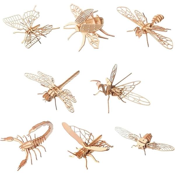 「8種類の昆虫モデル」カブトムシやトンボなど、様々な昆虫の立体パズルが8種類セットになっています「昆虫 8種類」No1 蝶 No2 カブトムシ No3 蜂 No4 トンボ No5 カマキリ No6 サソリ No7 トノサマバッタ No8 セ...