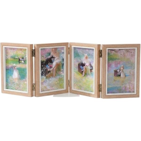 バリエーションコード : 2BR0K6ORIF「多面で演出」折りたたみ式の多面フォトフレームだから、写真を複数枚まとめて飾れて視線が集まります。蝶番で角度を変えられ、置く場所や光の向きに合わせて見え方を調整可能。飾り方で写真に動きをつけられ...