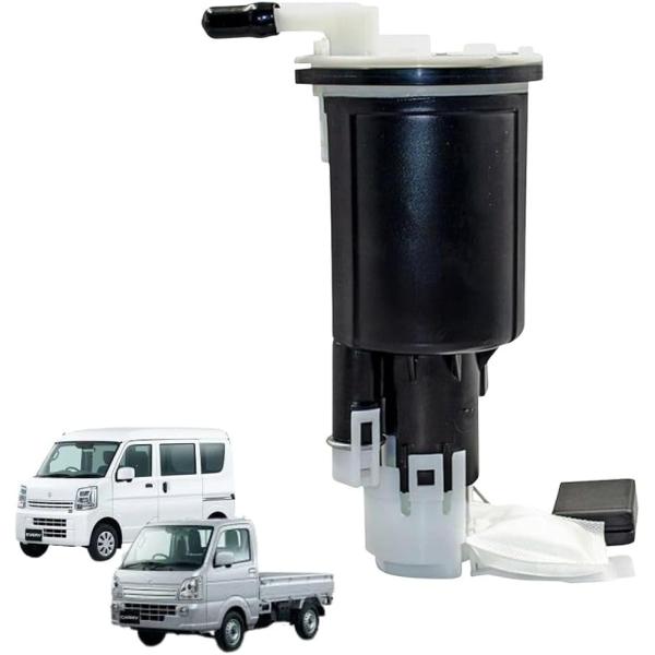 スズキ キャリイ／エブリイ用のフューエルポンプASSY（社外新品）です。純正品番15110-78A30／15110-78A31相当の交換用ユニットとして設計しています。ポンプ本体・フィルター・配線一式を含むアッセンブリ交換タイプです。経年劣...