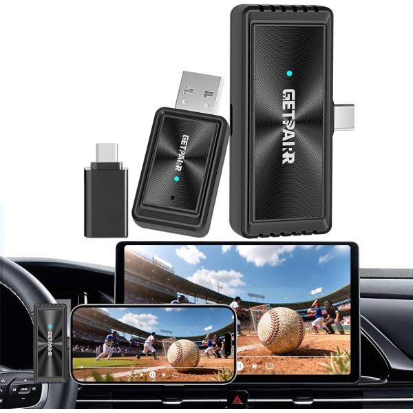 「2in1｜ミラーキャスト＋carplay ワイヤレスを1台で」GetPairr Mirror Castは、カーナビ ミラーリング（ミラーキャスト） と carplay ワイヤレス を1台で使える2in1アダプター。送信側／受信側の2アダプ...