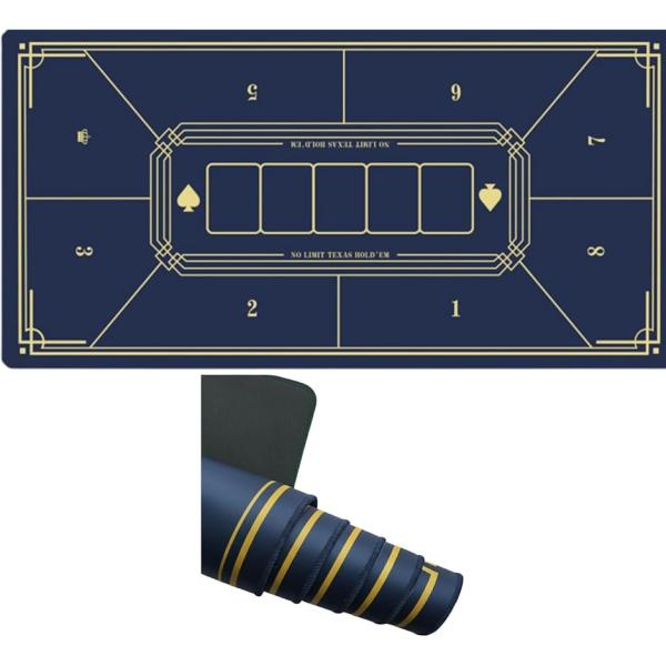 バリエーションコード : 2BRD9X4Y4D「本格カジノを自宅で再現。最大8人対応の大型レイアウト」自宅のテーブルを瞬時に本格的なカジノへと変貌させます。マットには1から8までのポジション番号とトランプ柄が正確にデザインされており、最大8...