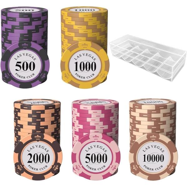 バリエーションコード : 2BRDPQT8DG「本格カジノを再現するメタルインサート内蔵チップ」 クレイ素材の内部にメタルインサートを内蔵した本格仕様のポーカーチップセットです。1枚あたり約14gのしっかりとした重量感があり、手に取った瞬間...