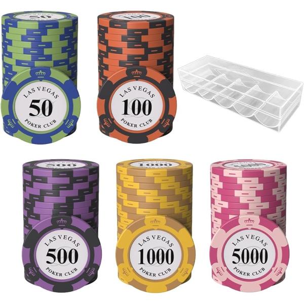 バリエーションコード : 2BRDPQT8DG「本格カジノを再現するメタルインサート内蔵チップ」 クレイ素材の内部にメタルインサートを内蔵した本格仕様のポーカーチップセットです。1枚あたり約14gのしっかりとした重量感があり、手に取った瞬間...