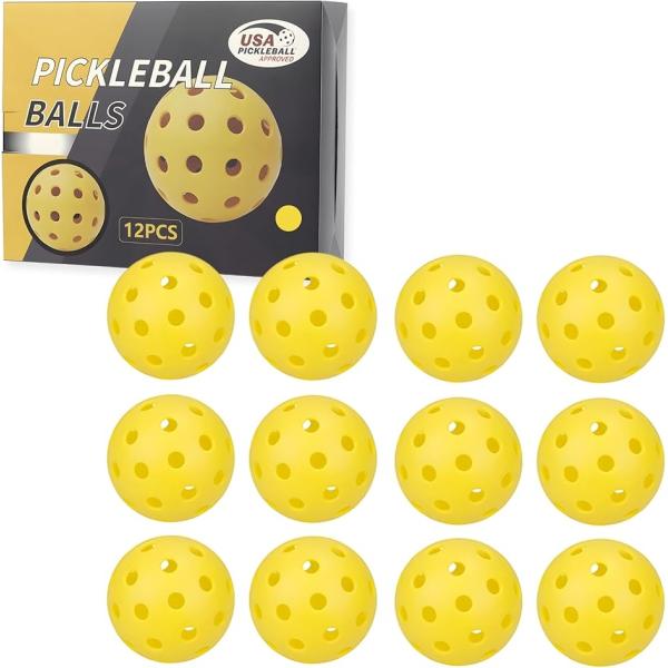 バリエーションコード : 2BRDWW555H「練習に適した40穴設計で安定した飛行性能」ピックルボール特有の空力特性を考慮した40穴設計を採用。ボール全体に均一に配置されたホールが空気抵抗を分散し、打球時のブレを抑えます。ラリー中の軌道が...