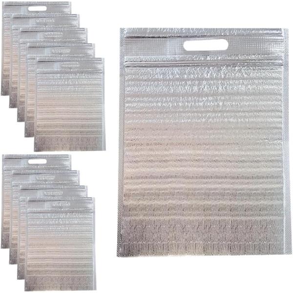 「保冷効果抜群」冷気を逃さずキープする2.5mm厚のワッフル構造＋アルミ素材を採用。「時短で簡単」ジッパー付きで包む手間なし。入れて閉じるだけでスピーディに対応可能。「高い密閉性」サイドは広めの接着面＋リブ融着で、しっかり密閉して液漏れを防...