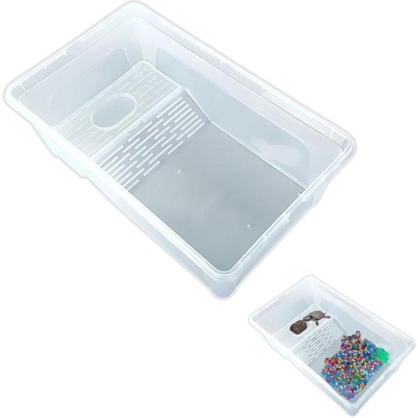 「亀の活動性を引き出す設計」亀が自然に近い環境で快適に過ごせるように、広々とした陸地部分と水場を兼ね備えています。特に亀の滑り止めスロープは、亀が自由に行き来できるため、亀のストレスを軽減し、健康的な生活をサポートします。「簡単なお手入れと...