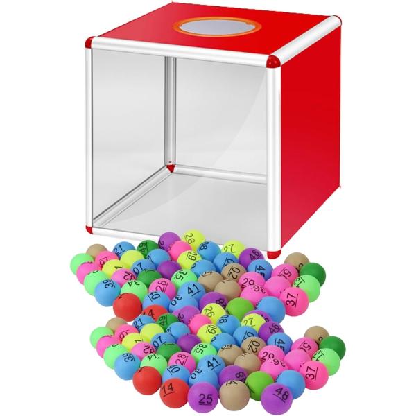 「目を引く抽選パフォーマンス」伝統的なビンゴゲームに新しい風を。5面を隠しつつ、1面だけ透明にすることでドキドキ感倍増。透明な面でボールが転がる様子を見て、参加者全員で盛り上がろう。商店街のくじ引きから、学校のビンゴ大会、家族のイベントまで...