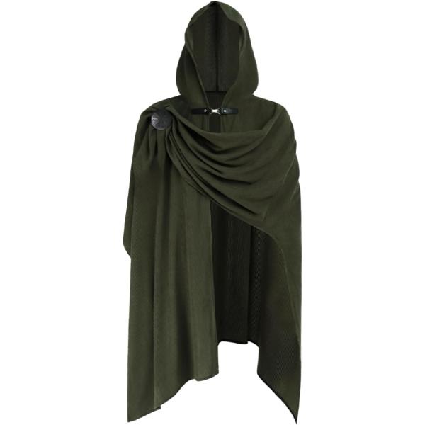 バリエーションコード : 2BRKIOQRFUフード付きマントで中世ヨーロッパの騎士や魔法使いのような重厚感のある装いを再現でき、フードの陰影がミステリアスな雰囲気を強調します。肩のラインを覆うゆったりとしたドレープにより、イベント会場や舞...