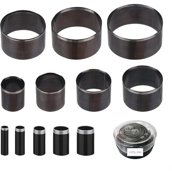 「12サイズ入り・幅広く対応」 本セットは丸型穴あけポンチ12本入り。穴径は5mm／7mm／10mm／13mm／15mm／20mm／25mm／30mm／35mm／40mm／45mm／50mmを網羅し、ベルト調整から大型加工までこれ一式で対応...