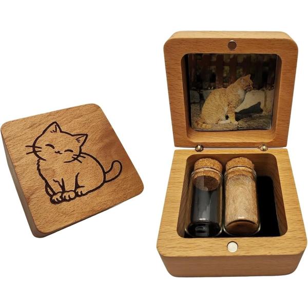 天然木素材: 厳選された天然木を使用し、美しい木目と滑らかな表面が特徴です。天然木の質感と手触りを保ち、錆びにくく、長期保管に適しています。ペットメモリアル用途: 愛するペットの犬の毛や猫の毛、乳歯、遺毛、遺骨を大切に保存できるメモリアルボ...