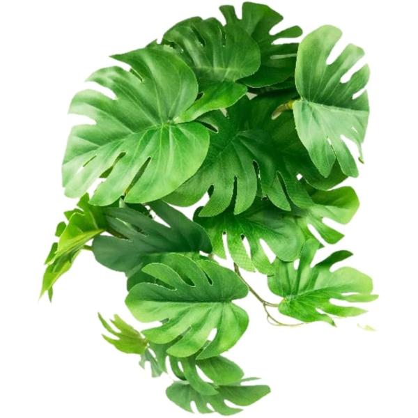 バリエーションコード : 2BRU3C49GN「熱帯生息地の雰囲気を演出」吸盤付きモンステラがケージに南国の奥行きを再現し、亀やイグアナ、ヤモリ、カエルまで多様な飼育種に隠れ場と遊び場、憩いを提供し、日々の観察も楽しく。「簡単に取り付け可能...