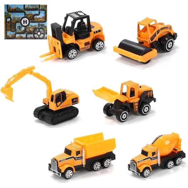 「遊びながら学べる建設車両セット」ショベルカーやミキサー車など、子供たちが大好きな工事車両を6台セットでお届け。車種ごとに役割を教えられるので、親子の会話も自然と増える知育アイテムです。「高品質な合金素材で耐久性抜群」本体には頑丈なダイキャ...