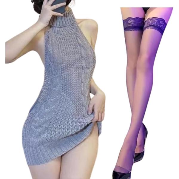 バリエーションコード : 2BRYDOJLC0ふわっと可愛いのに、ちょっぴり大胆。柔らか・肌触りの良い・伸縮ありのニット素材で、身体のラインを美しく魅せるニットワンピースです。フロントはふんわりと編み込まれたケーブルニット、背中は大きく開い...