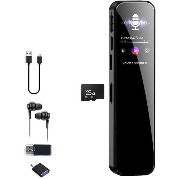 高品質録音」ボイスレコーダーには128GBのSDカードが付属され、3000時間に及ぶ長時間録音にも余裕で対応できます。大切な瞬間を逃さず残せる安心の録音機です。VOR音声起動録音機能を採用しており、環境音をリアルタイムで監視。音声を検知した...