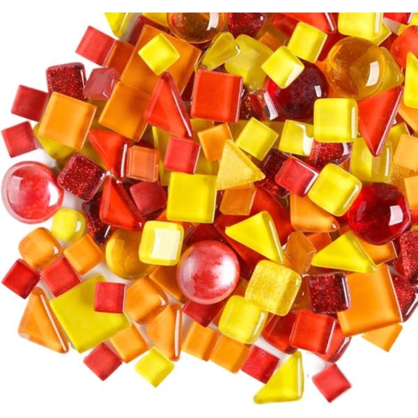 バリエーションコード : 2BU08N3YH9「多彩なタイルセット」ガラスモザイクタイルが500gたっぷり入った大容量セットです。正方形・三角・丸など不揃いの形と透明でカラフルな色合いで、DIYやクラフトの幅を広げてくれます。お子様の工作や...