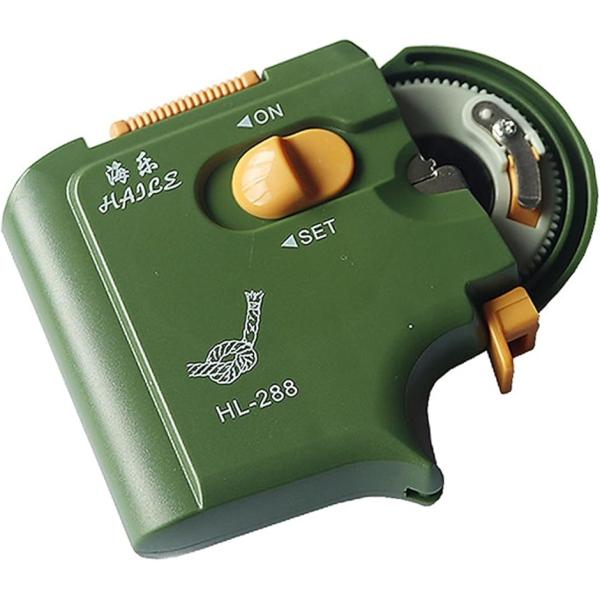 バリエーションコード : 2BU15WUXCW自動で釣り針を結べる電動結び器です。初心者でも簡単に釣り糸を釣り針に結べます。手順：釣り糸を後ろのガイドワイヤーに巻きつけて固定します。＞ラインを溝に巻きつけ、フックの裏側にかけます。＞スイッチ...