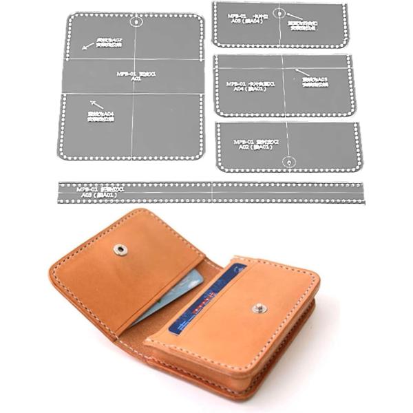 バリエーションコード : 2BU151I1LYコインケースが作れるレザークラフト用の型紙です。アクリル板のテンプレートに沿って革をカットでき、縫製用の穴もあけられるようになっています。丈夫な素材なので繰り返し何度でも使えます。初心者の方やこ...