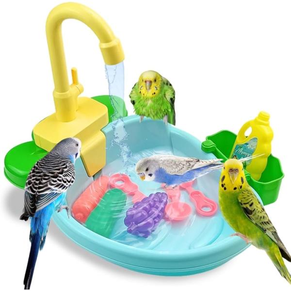 バリエーションコード : 2B90UTPXUO「自動シャワー機能で手軽に水浴び」 鳥専用の水浴び容器は、自動シャワー機能で蛇口から水を循環させ、鳥が自分で楽しく水浴びできる設計です。スイッチ一つで作動し、電池式なのでどこでも手軽に設置可能で...