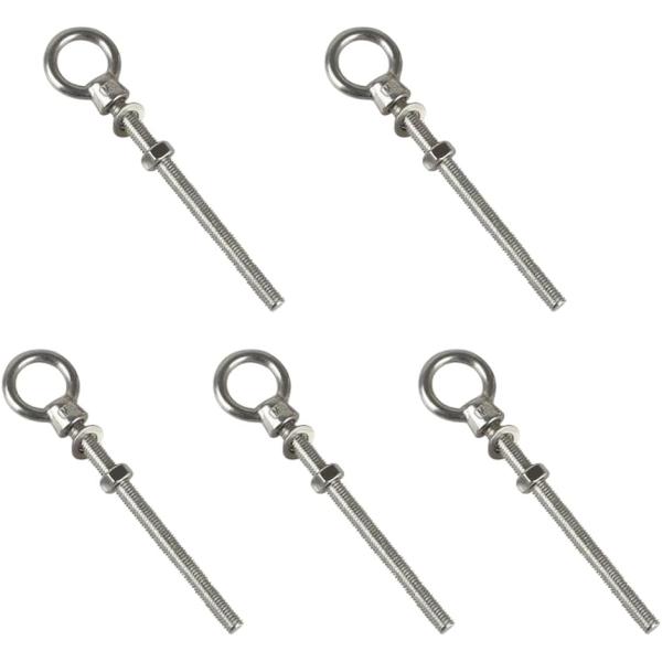 「屋外でも安心」耐久性と防錆性に優れた316ステンレス製で耐久性抜群。「ロング型アイボルト」通常より長めのネジで、深く差し込めるから抜群の安定性を実現。「高耐久＆高強度」ハンモックの設置や重い家具の固定にも。安心感が違います。「初心者でも簡...