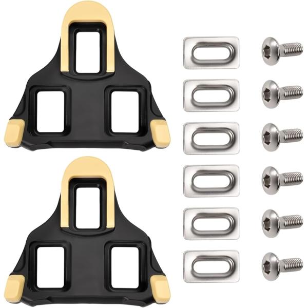 自転車靴ロックテーブルキット： 自転車靴ロックタブ2個だけでなく、金属ワッシャー6個、金属ネジ6個、六角レンチ1個も付属しています。これらの部品は、簡単なセットアップとしっかり固定します。プレミアム品質の素材： 本体は高品質のナイロンとグラ...