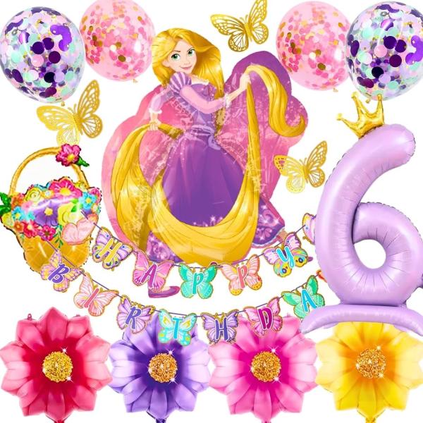 バリエーションコード : 2BU3NGVCO6セット内容：ラプンツェルバルーン、数字バルーン（3〜6のいずれか一つ）、バタフライガーランド、フラワーバスケットバルーン、フラワーx４（赤・黄・紫・ピンク）、バタフライx３（ゴールド）、ラメチッ...
