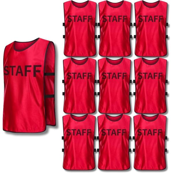 バリエーションコード : 2BU3OV02QR「高視認性デザインでスタッフの識別が容易」前後に「STAFF」のプリントと、遠くからでも目を引く鮮やかなカラーで、スタッフの所在が一目でわかります。「通気性の良いポリエステル素材で快適な着用感」...