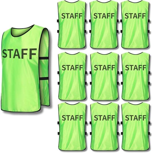 バリエーションコード : 2BU3OV02QR「高視認性デザインでスタッフの識別が容易」前後に「STAFF」のプリントと、遠くからでも目を引く鮮やかなカラーで、スタッフの所在が一目でわかります。「通気性の良いポリエステル素材で快適な着用感」...