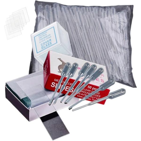 バリエーションコード : 2B9X39PHVGスライドガラスとカバーガラスとスポイト使い捨てのセットです。春休みや夏休みや冬休みの自由研究で顕微鏡を使用した提出や発表などの際の顕微鏡備品グッズとしてお使いください。植物や昆虫や動物などの組織...