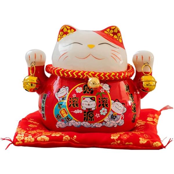 「運気・金運アップ」両手を上げた赤い招き猫が、金運・仕事運・成功運を一度に高めてくれます。「インテリア兼貯金箱」可愛い見た目で貯金が楽しくなる招き猫の貯金箱。小銭やおこづかいの管理にも最適です。「金運サポート」金運を呼び込む貯金箱にお金を入...