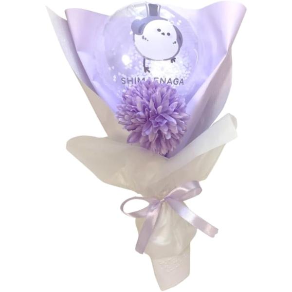 バリエーションコード : 2BU49HQQYI［Candy Flower March］シマエナガとお花のバルーンブーケ（25x15cm）/Pink Purple Blue/誕生日・発表会・卒業・入学メッセージバルーンはBirthday/th...