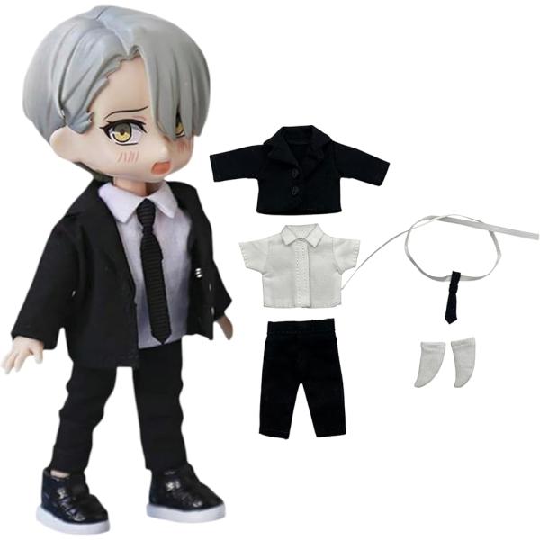 バリエーションコード : 2BU6OU2JFGぬいぐるみがスタイリッシュに大変身。こちらはオビツ11（OB11）サイズに対応したぬいぐるみ用「スーツ5点セット」です。セット内容は、ジャケット、シャツ、パンツ、ネクタイ、ソックスの計5点。シン...