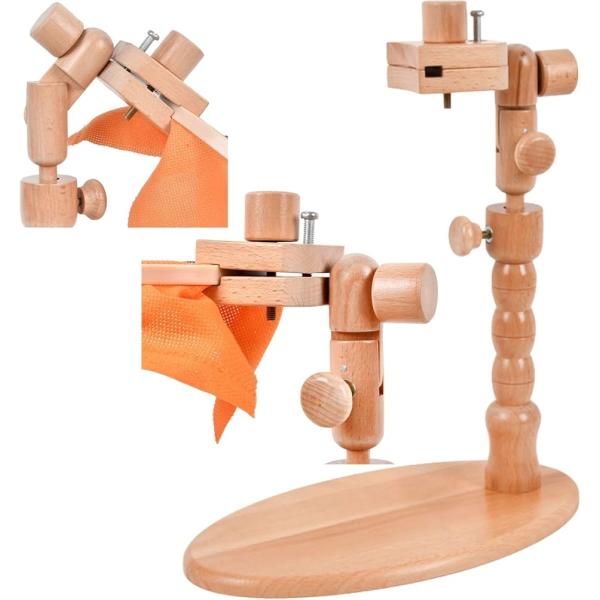 「自由な角度調整」刺繍枠は360度回転と上下首振りが可能で、作業姿勢に合わせて自由に調整できます。細かな刺繍作業も快適に進められます。「高さ調節機能」台座から刺繍枠までの高さを調整でき、体格や机の高さに合わせて最適な位置で作業できます。長時...